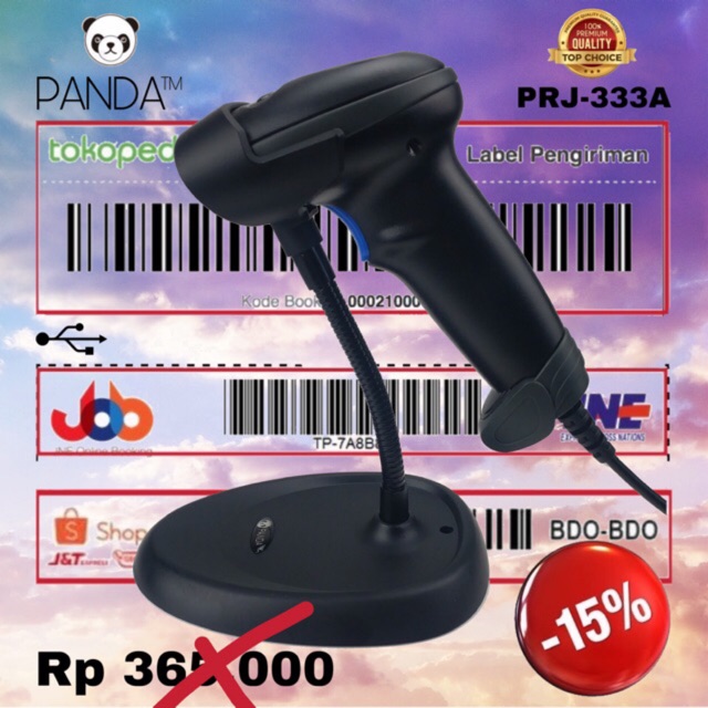 Jual Auto-Sensing Laser 1D Barcode Scanner PANDA PRJ-333A Auto-Scan USB ...