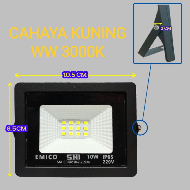 Jual Emico Lampu sorot led 10w led flood light 10 watt led tembak outdoor light SNI | Shopee ...