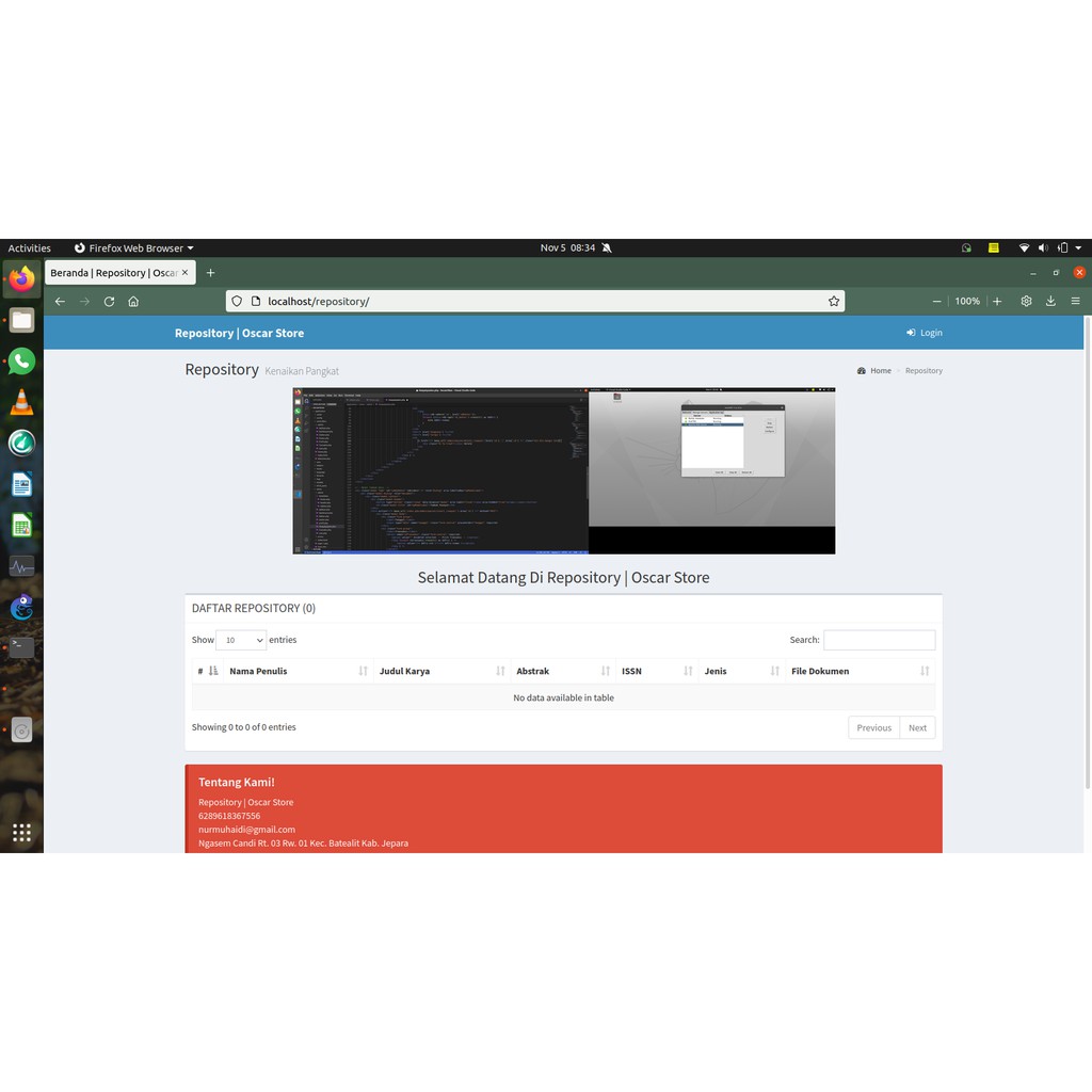 Jual Aplikasi Repository Sederhana Berbasis Website dengan Framework CodeIgniter Siap Pakai ...