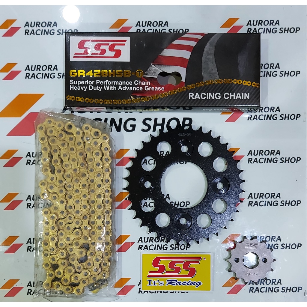 Jual GEAR SET SSS BLACK SUPRA X 125 / BLADE NEW / REVO / FIT NEW / KHARISMA & RANTAI SSS 428 ...