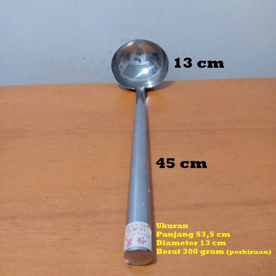 Jual centong sayur stainless super besar 53,5 cm diameter 13 cm irus ...