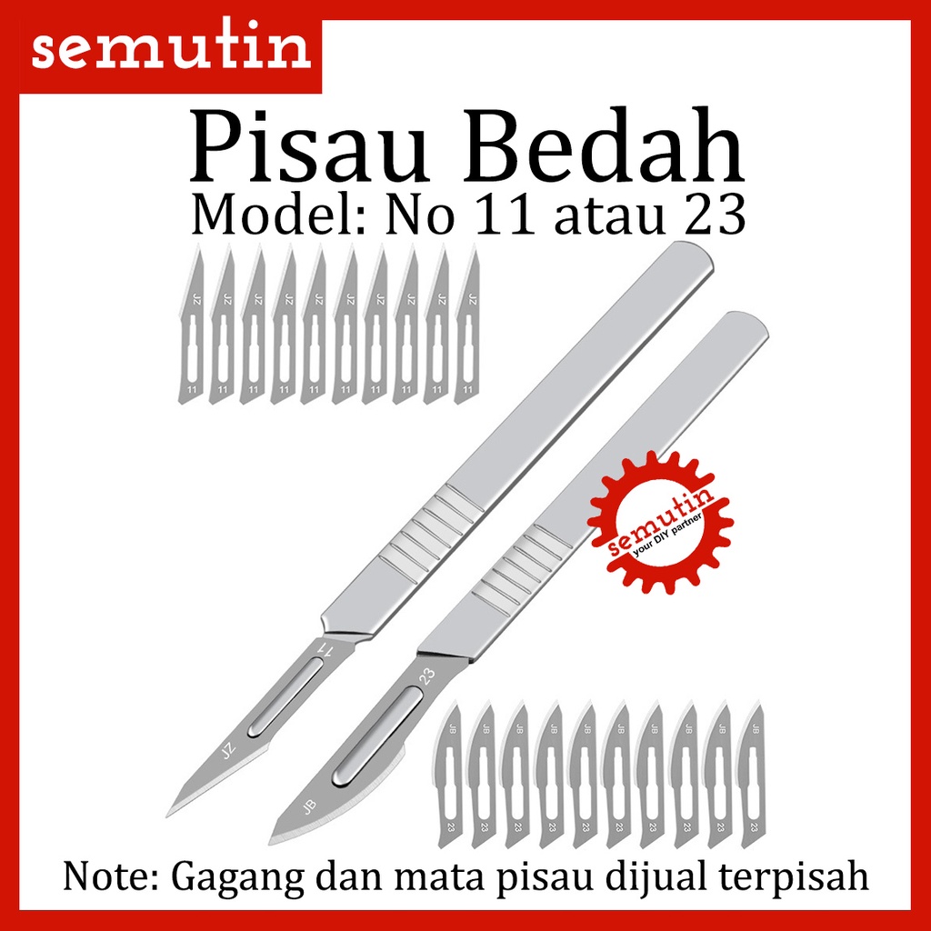 Jual Pisau Bedah no 11 23 / Mata Gagang Surgical Blade Operasi | Shopee ...