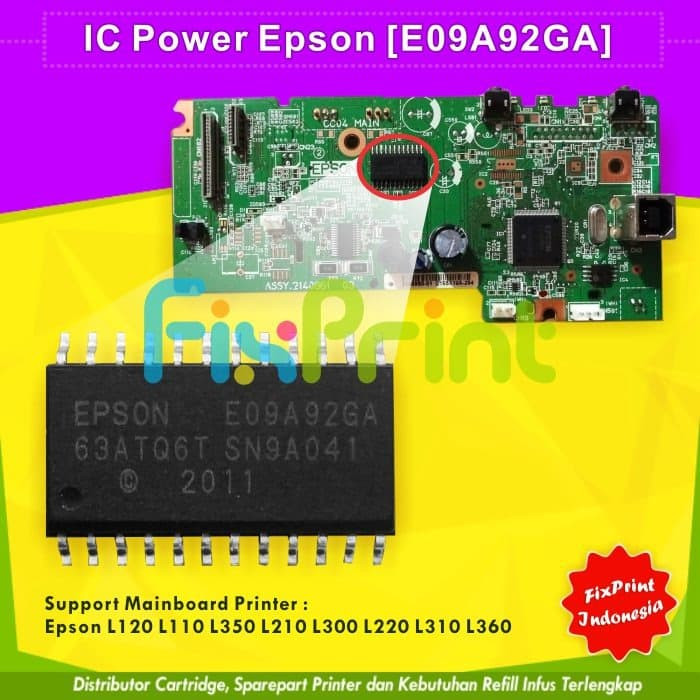 Jual IC Power Epson E09A92GA Type L110 L120 L210 L220 L300 L350 L360 L365 FPTS1325 | Shopee ...