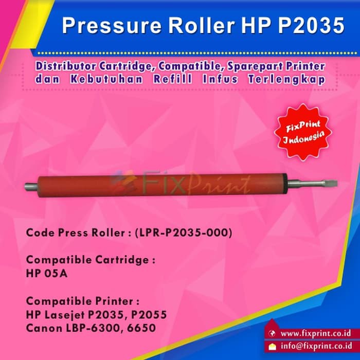Jual Press Roller HP P2035 P2055 Canon LBP-6300 6650- Lower Pressure ...