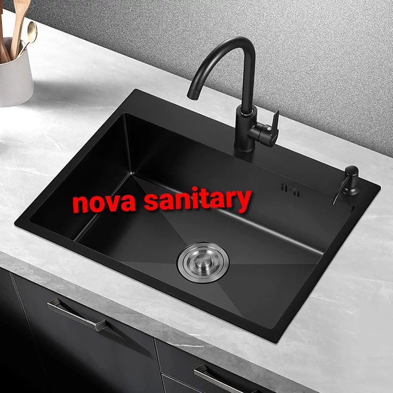 Jual PROMO paket lengkap kitchen sink hitam black 6045 inobe stainless ...