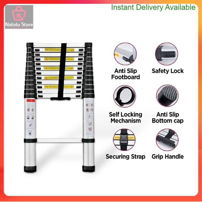 Jual Tangga Single Teleskopik DENKO TLA-18 Telescopic Ladder 16 Steps 6 ...