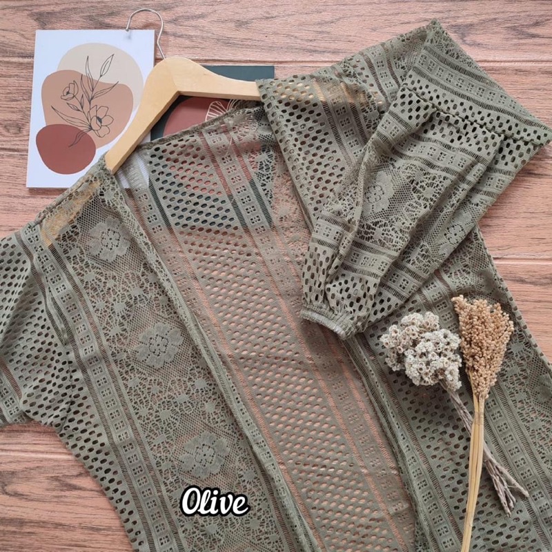 Jual Promo COD Outer Cardigan Brukat Import lengan balon/ Outer brokat ...