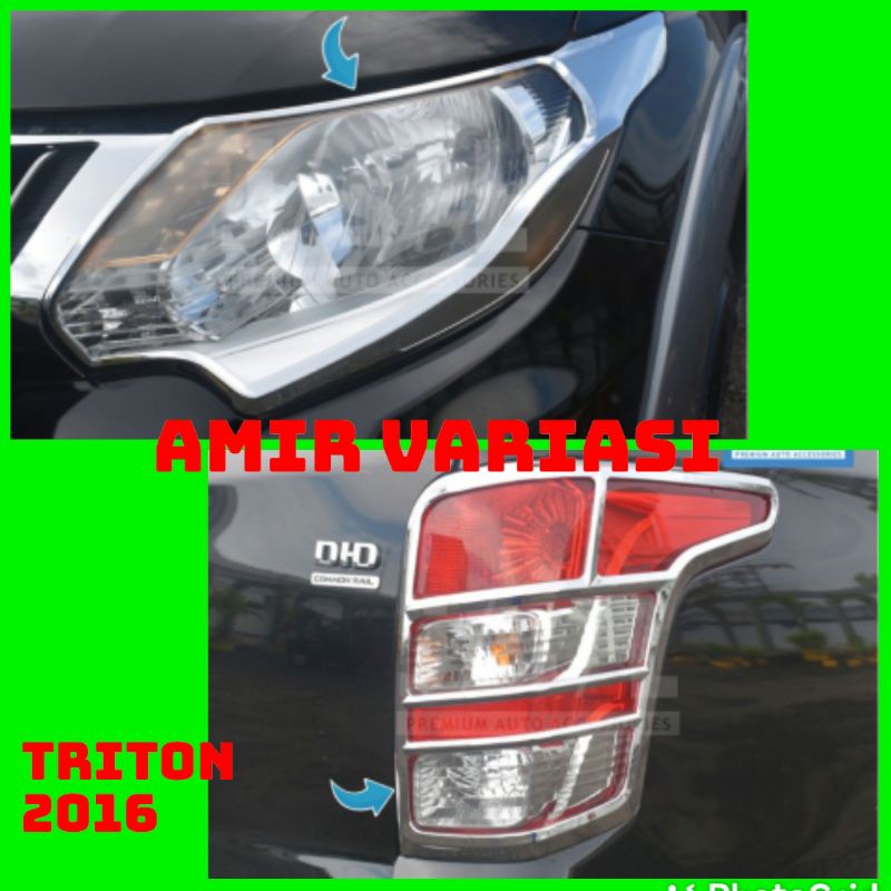Jual All new Triton 2016 paket garnish lampu depan belakang chrome | Shopee Indonesia