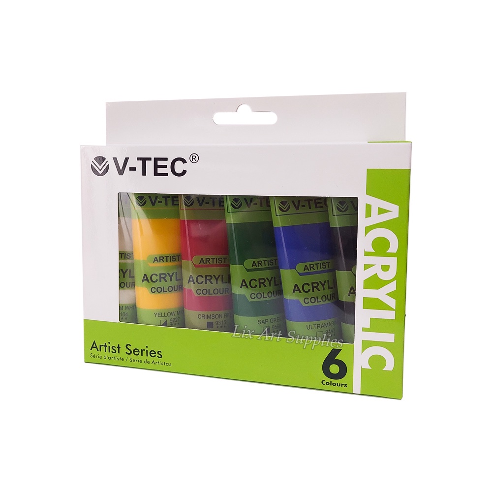 Jual V-Tec Acrylic Color Set 6 Warna x 35ml / Cat Akrilik VT-635 ...