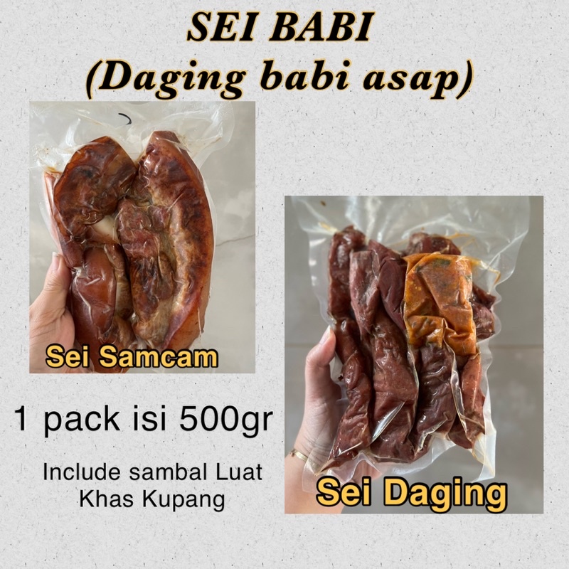 Jual sei babi / babi asap / sei samcam / daging babi asap | Shopee ...