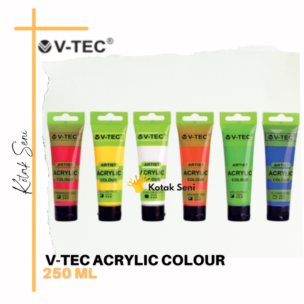 Jual V-tec Acrylic 250 Ml / Cat Acrylic Colour Vtec 250 ml / Cat Lukis V-Tec | Shopee Indonesia