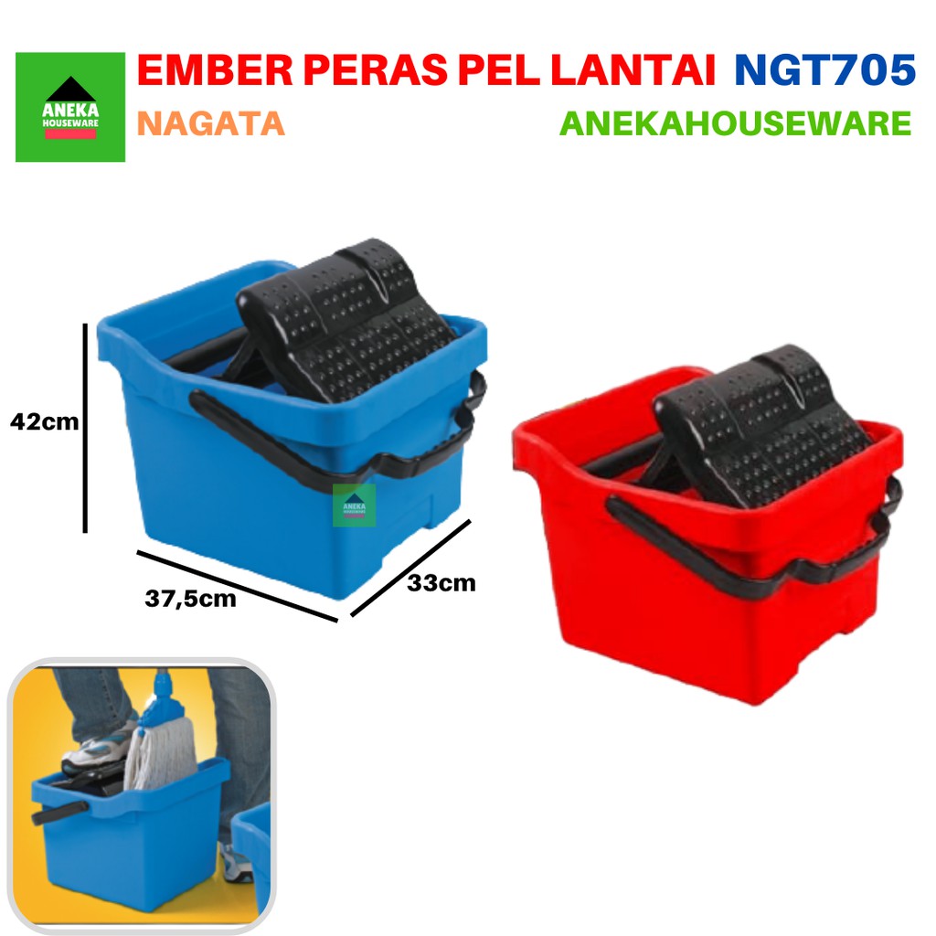 Jual Ember Pel Injak Peras Mop Pel Lantai NGT705 Nagata | Shopee Indonesia