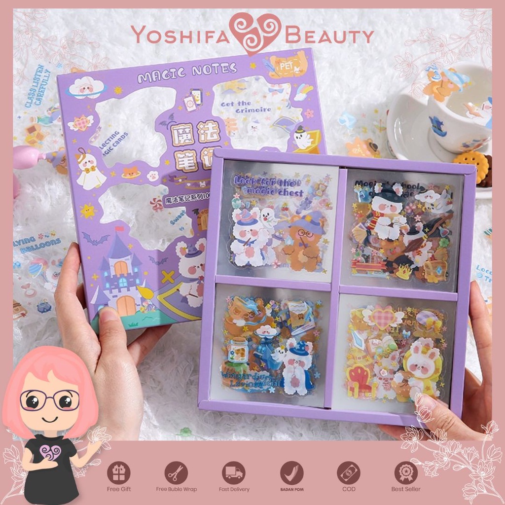 Jual Stiker Aesthetic 1 Lembar | Sticker Magic Notes Bear & Bunny ...