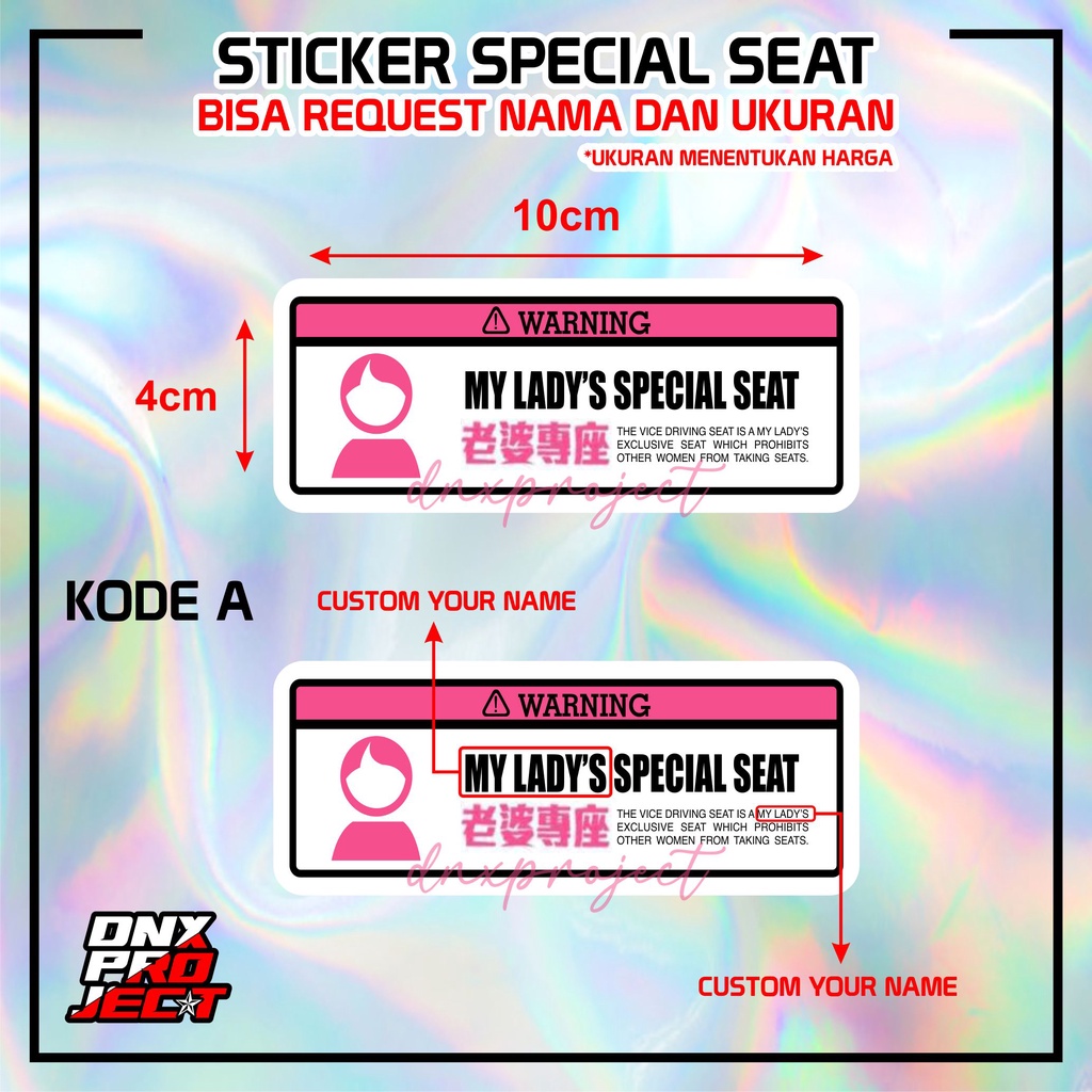 Jual STIKER SPECIAL SEAT - STICKER RESERVED - STICKER VIRAL TIKTOK ...