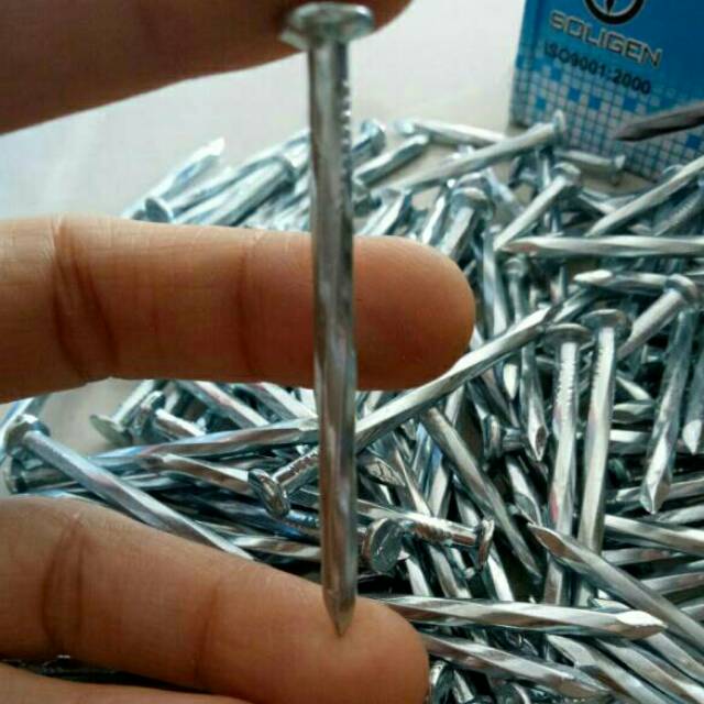 Jual Per PCS Paku beton ulir bagus 5cm Soligen putih paku tembok 2 inch ...