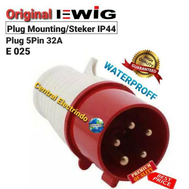 Jual Plug Mounting/Male Steker 5Pin 32A (E025) Ewig. | Shopee Indonesia