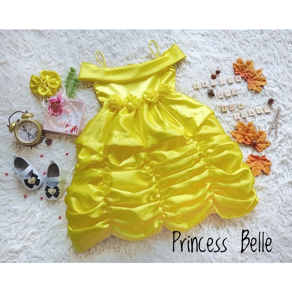 Jual GAUN ANAK PEREMPUAN PINCESS BELLE/Gaun Princess Disney/Gaun Cantik ...