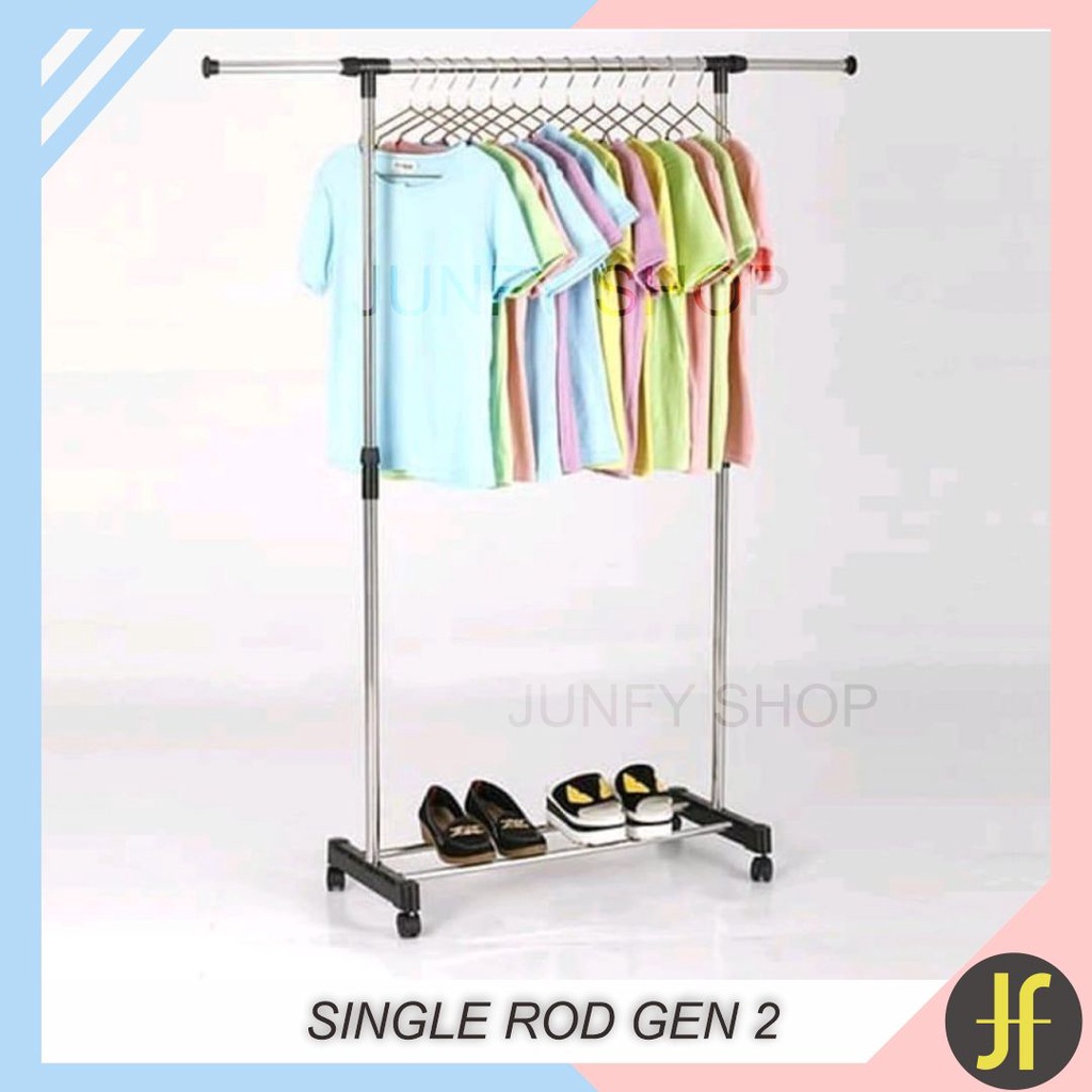 Jual J077 Single Rod GEN 2 extend bs di panjangin / gantungan baju ...