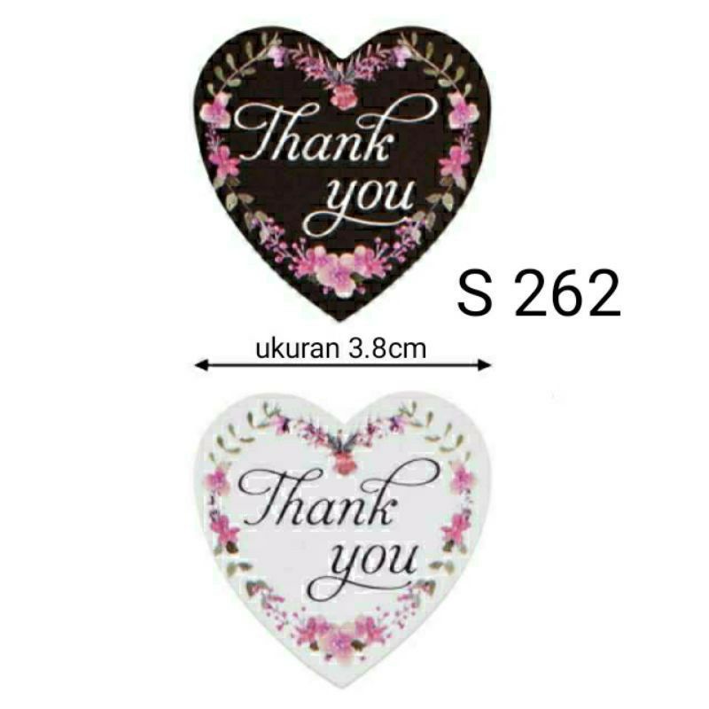 Jual Label Stiker Thank You Heart Shape Black White Segel Kemasan ...
