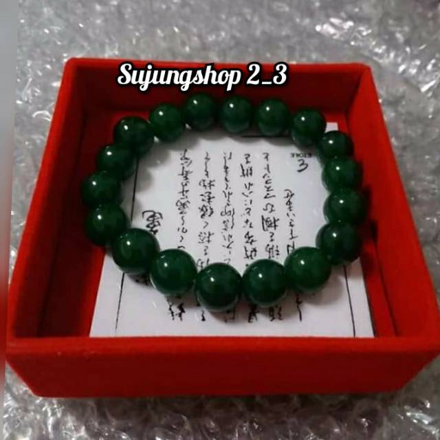 Jual GELANG GIOK ASLI HIJAU 10MM | Shopee Indonesia