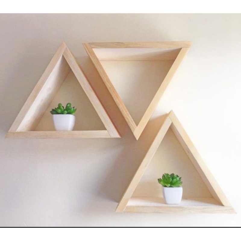 Jual Rak Dinding Segitiga/Rak Dinding Segitiga Natural Minimalis ...
