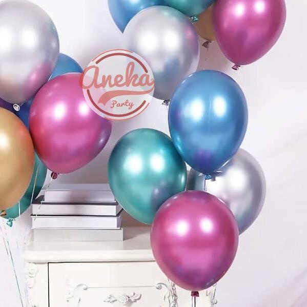 Jual Balon Latex Metalik Chrome / Metalic Balon Chrom Per Pack isi 50 ...