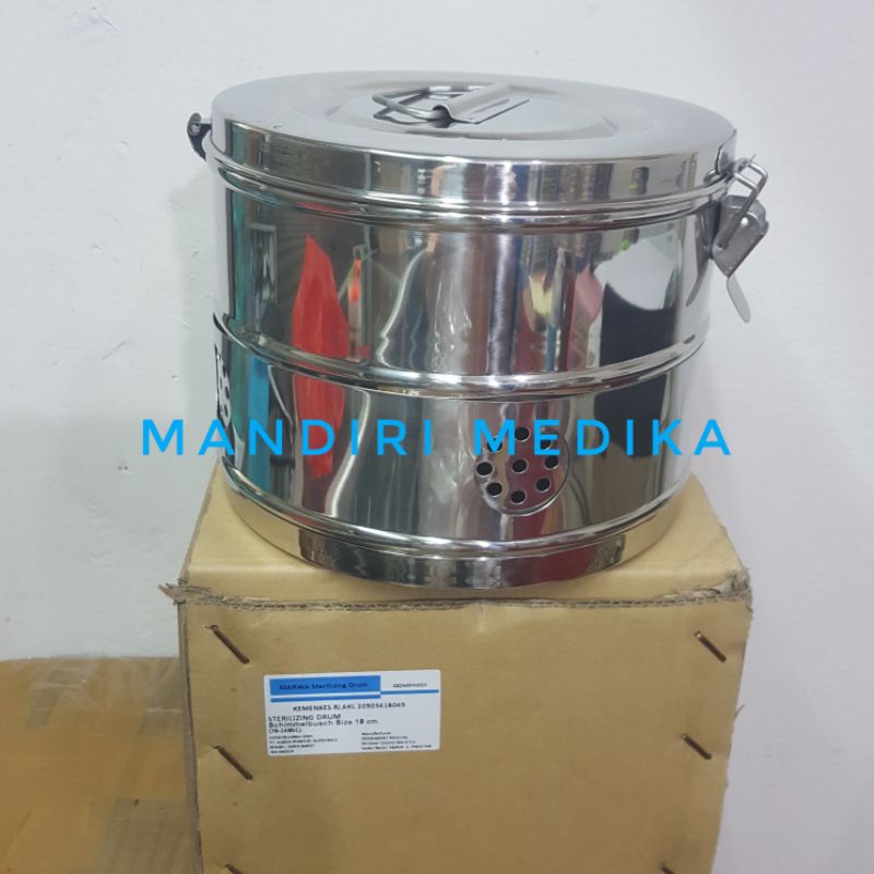 Jual Tromol Sterilizing Dressing Drum 15cm Stainless Original Marwa ...
