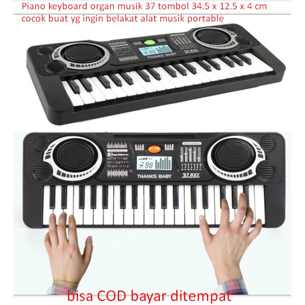 Jual Piano keyboard organ musik 37 tombol 34.5 x 12.5 x 4 cm cocok buat ...