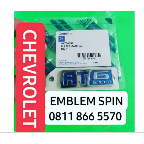 Jual EMBLEM Tulisan AT6 SPEED FOR CHEVROLET SPIN ORIGINAL GM | Shopee ...