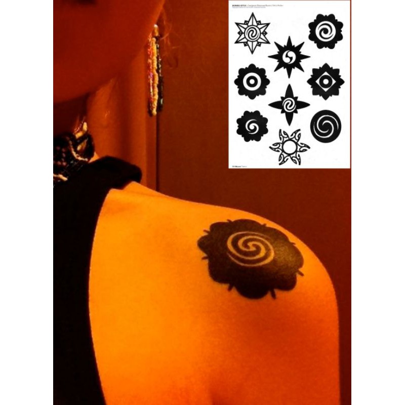 Jual Tatto Bunga Terong Dayak ukuran 21×15cm Premium lebih Tebal tahan ...