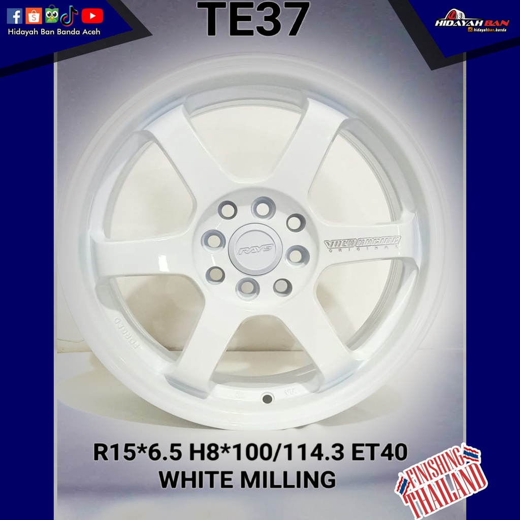 Jual Velg Mobil Rays TE37 Ring 15x6.5 H 8x100/114.3 +40 W+M | Shopee Indonesia