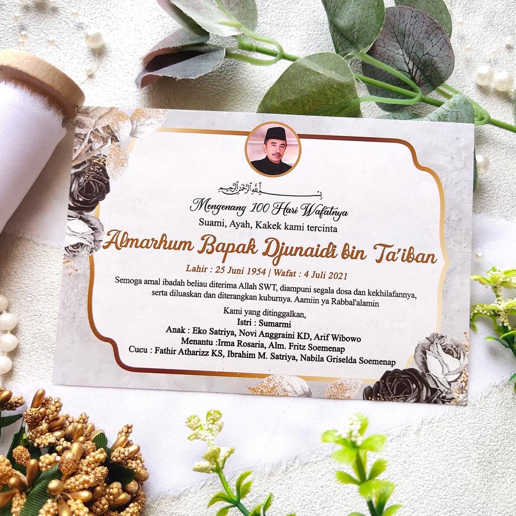 Jual Stiker kartu memperingati 40 / 100 /1000 hari wafat meninggal ...