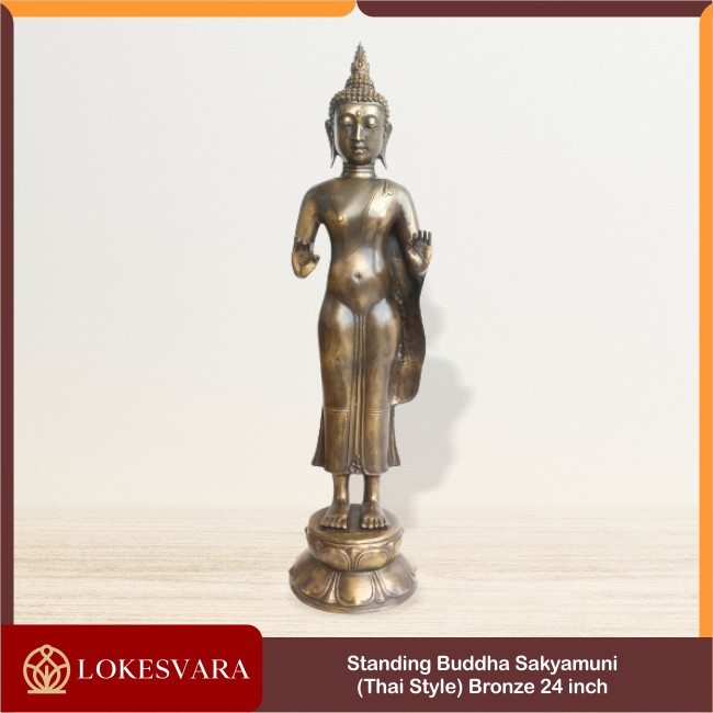 Jual Rupang Patung Arca Standing Buddha Shakyamuni Bronze Perunggu ...