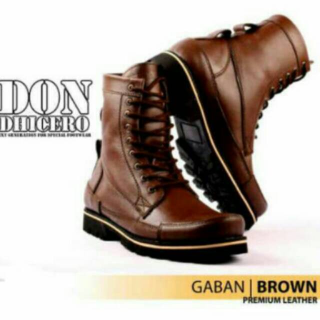 Jual Sepatu Boots Pria " Don Dichero Gaban Brown Original Premium ...