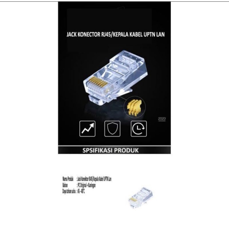 Jual KONEKTOR LAN RJ45/JACK KONEKTOR KEPALA KABEL LAN | Shopee Indonesia