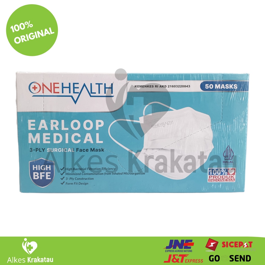 Jual Masker Earloop One Health / Masker Onehealth isi 50 Earloop ...