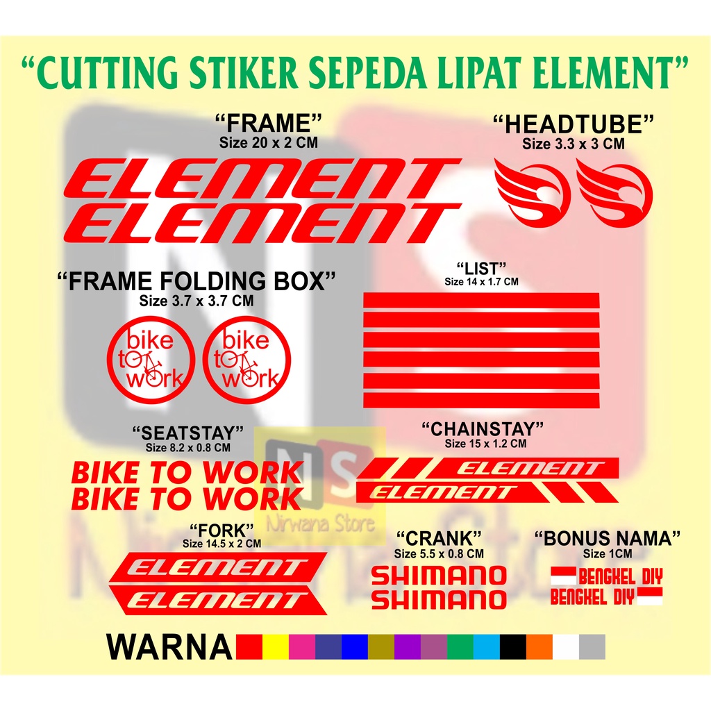 Jual Stiker Element rock seli decal sticker sepeda lipat | Shopee Indonesia