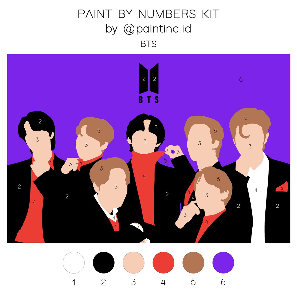 Jual Paint by Numbers Kit: BTS | Paint Inc. ID | Painting Kit | Paint ...