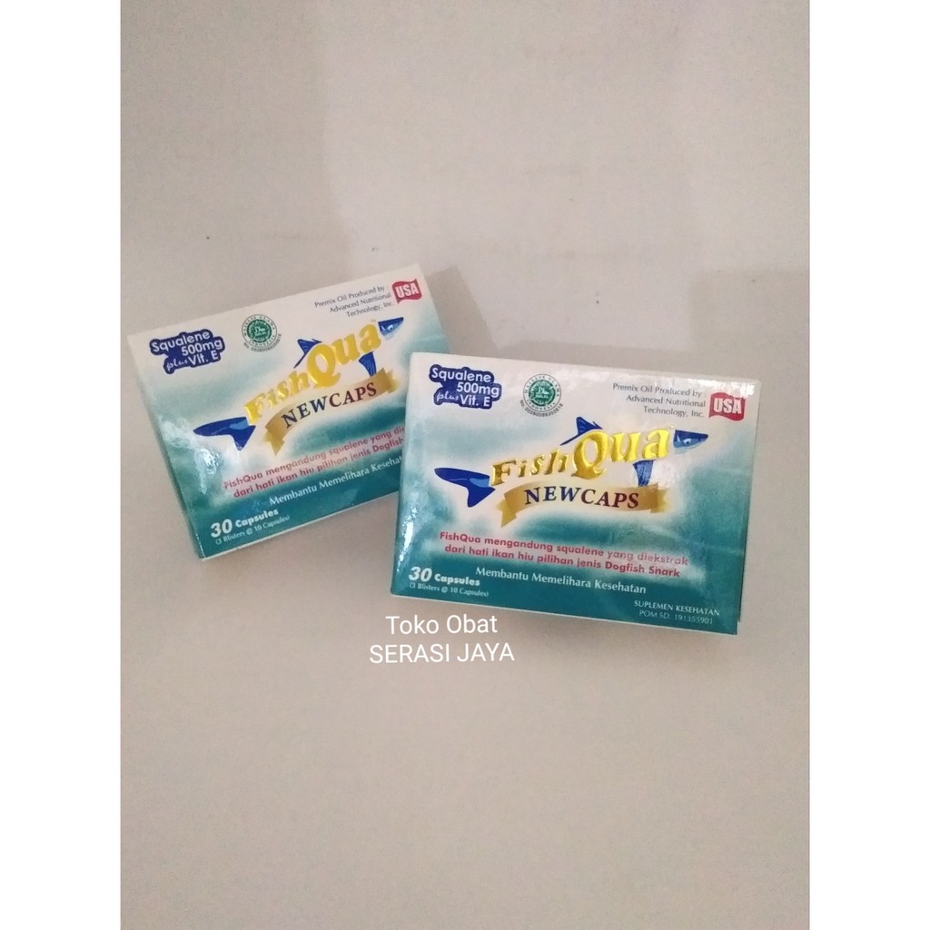 Jual FishQua New Capsule Squalene 500mg plus Vit E Suplemen Alami Padat ...