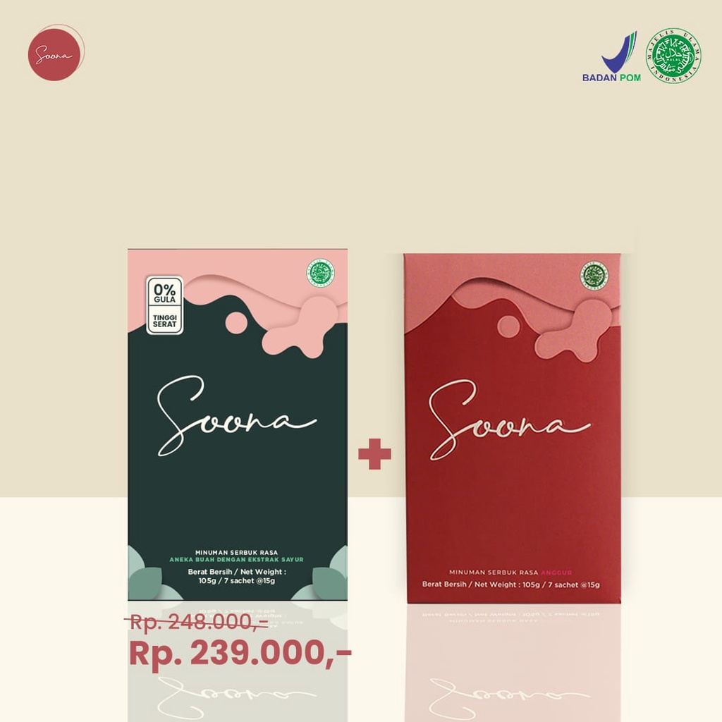 Jual Soona High Fiber | Detox | Varian 0% Gula + Varian Anggur - 1 Box ...