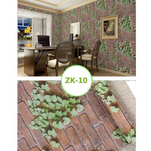 Jual Wallpaper dinding 3d bata daun | Shopee Indonesia