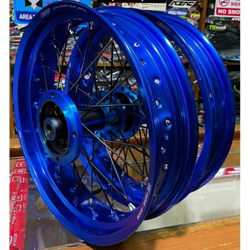 Jual Paket Velg Wheelset Klx 150 Supermoto Scarlet Original 300/17 350/ ...