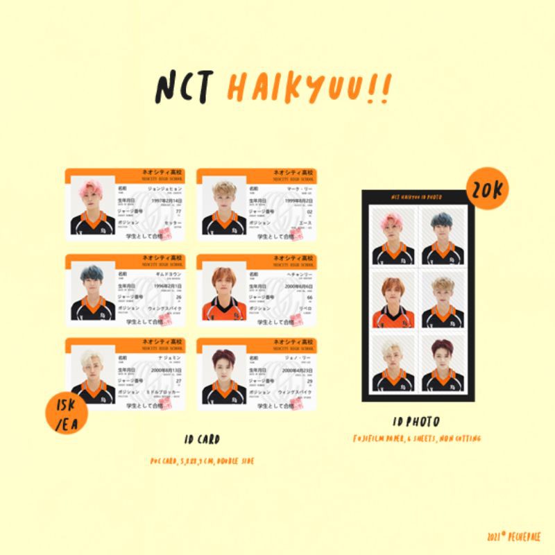 Jual NCT Haikyuu ID Card & ID Photo | NCT Haikyuu!! | Shopee Indonesia