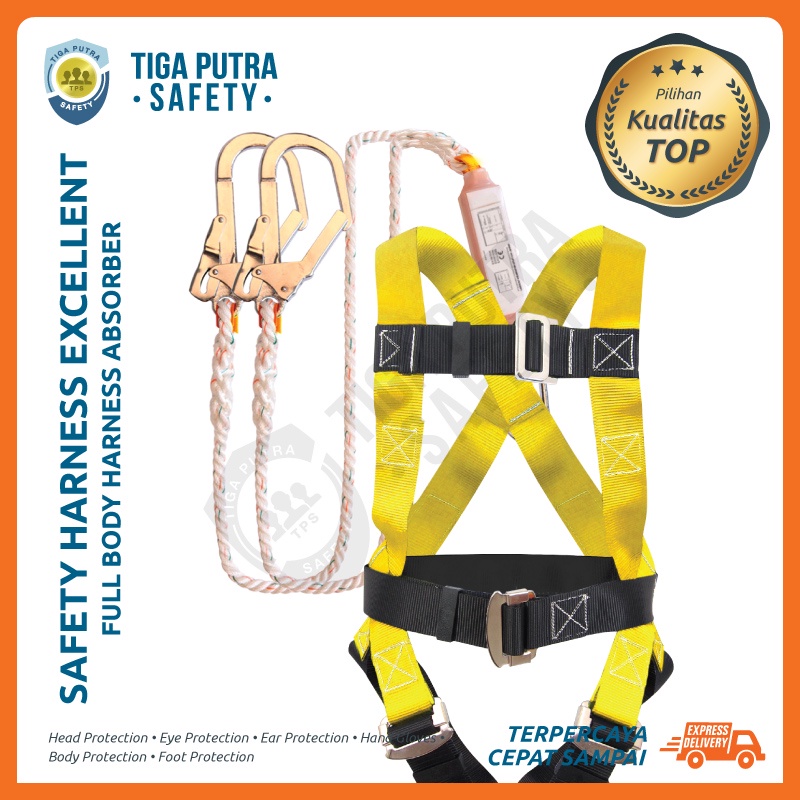 Jual Safety Harness / Full Body Harness Absorber Double Big Hook Excellent | Shopee Indonesia