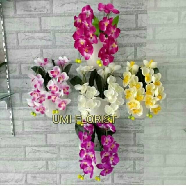 Jual Bunga anggrek artificial pot dinding | Shopee Indonesia