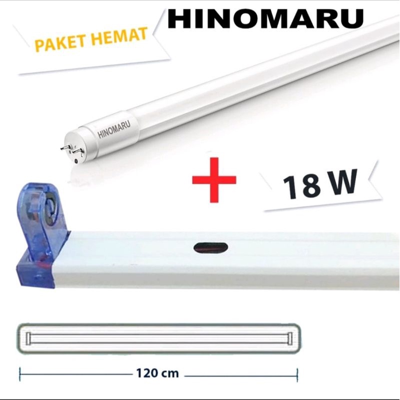Jual Lampu TL LED T8 18Watt 1 Set Putih- Original Hinomaru | Shopee ...