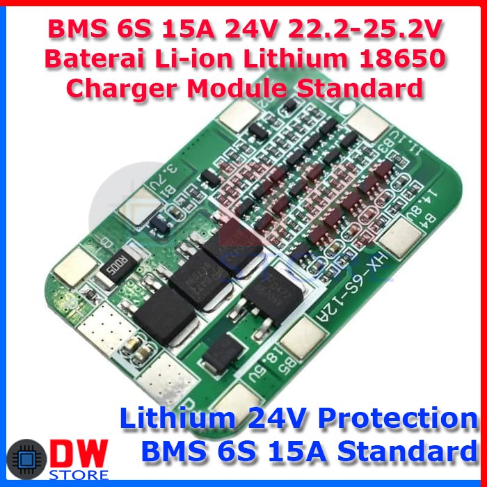 Jual BMS 6S 12A 24V 22.2V 25.2V Baterai Li-ion Lithium 18650 Charger ...