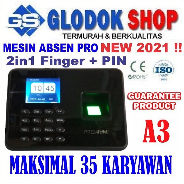 Jual MESIN ABSENSI / MESIN ABSEN / SIDIK JARI / FINGER PRINT A3 | Shopee Indonesia