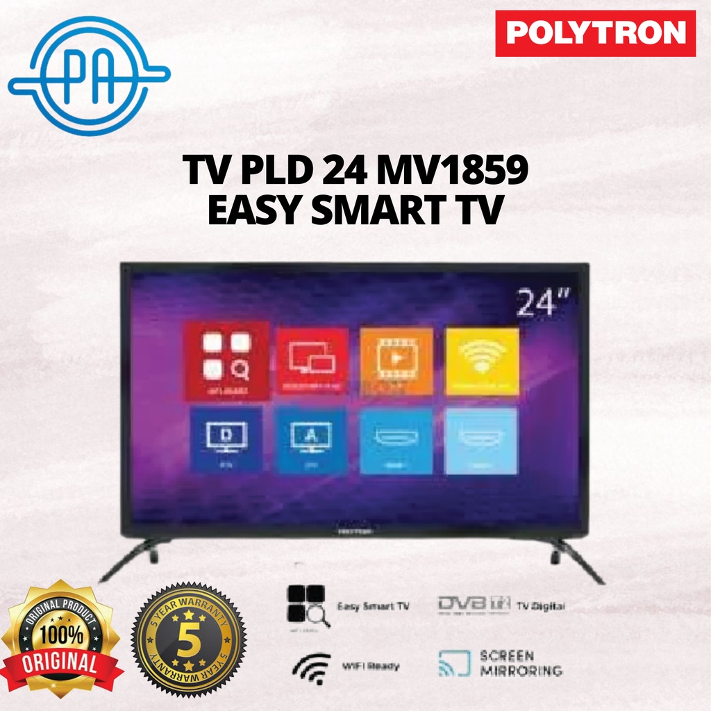Jual POLYTRON LED SMART TV 24 Inch PLD 24CV1869 / Digital Youtube Mola | Shopee Indonesia