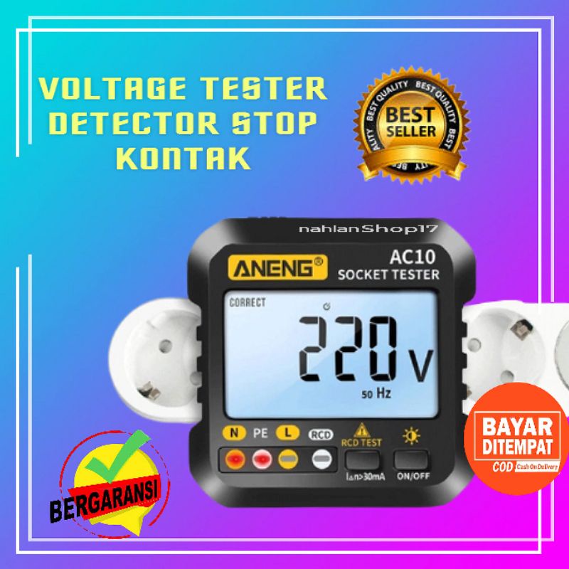 Jual STOP KONTAK VOLTAGE TESTER DETECTOR GROUNDING WIRE ORIGINAL ANENG ...